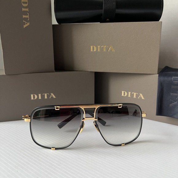 DITA | Accessories | Dita Mach Five Matte Black Yellow Gold 8k Gray Gradient Sunglasses | Poshmark